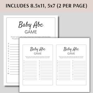 Baby ABC Game, Printable Baby Shower, ABC Game, Baby Alphabet Game, Fun ...