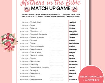 Fathers in the Bible Father's Day Match up Game, Printable Father's Day ...