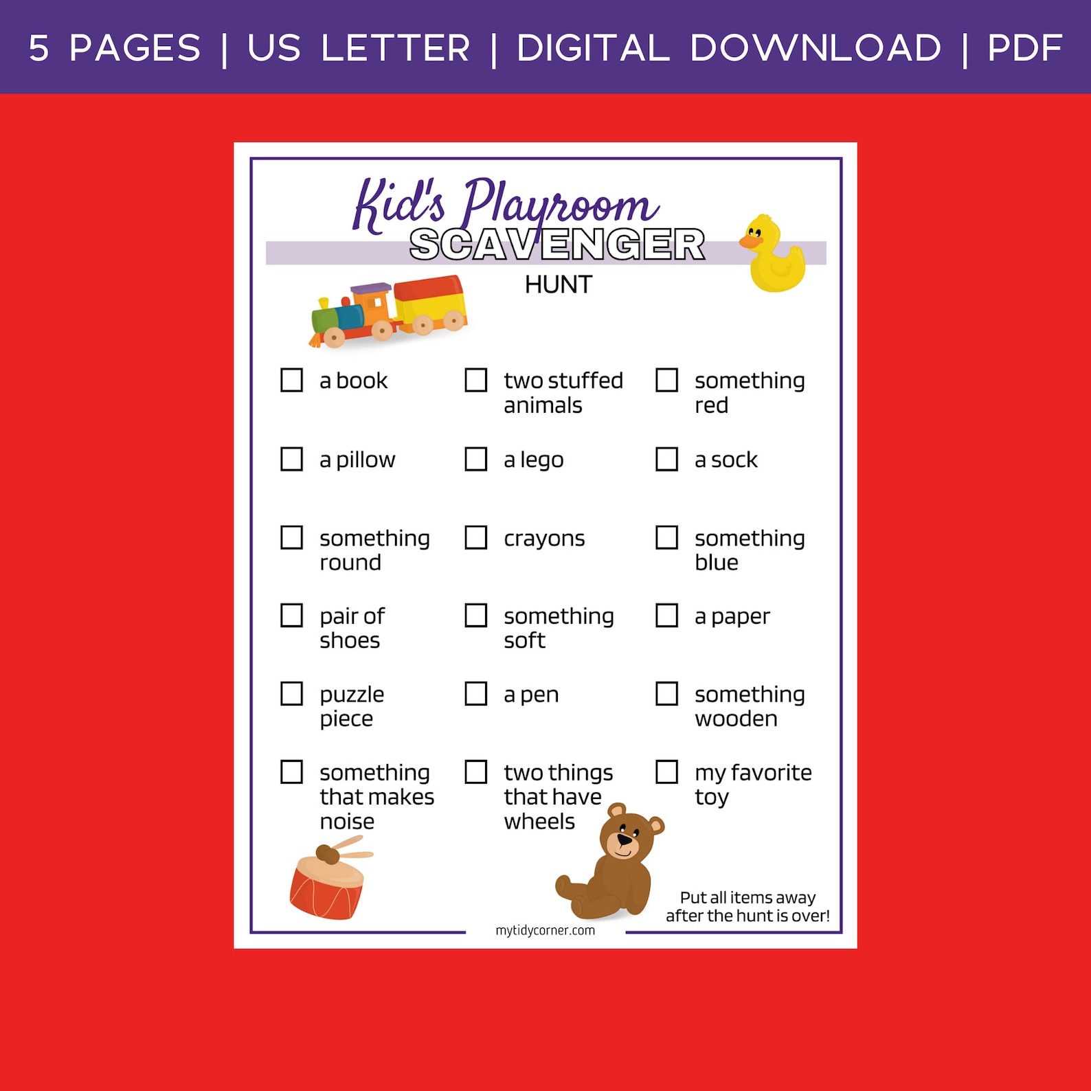 Kid's Playroom Cleaning Checklist Printable, Day Care Cleaning Schedule ...