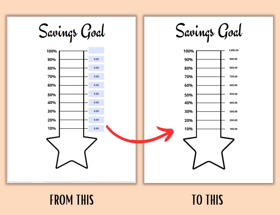 Savings Goal Tracker Printable, Fillable Savings Tracker, Money Saving ...