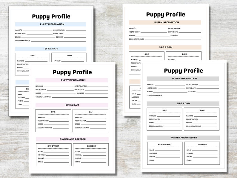 Breeder Puppy Pack Fillable, Dog Breeder Forms, Dog Breeder Records ...