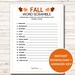 Fall Word Scramble Game, Printable Games for Adults and Kids, Fun Fall ...