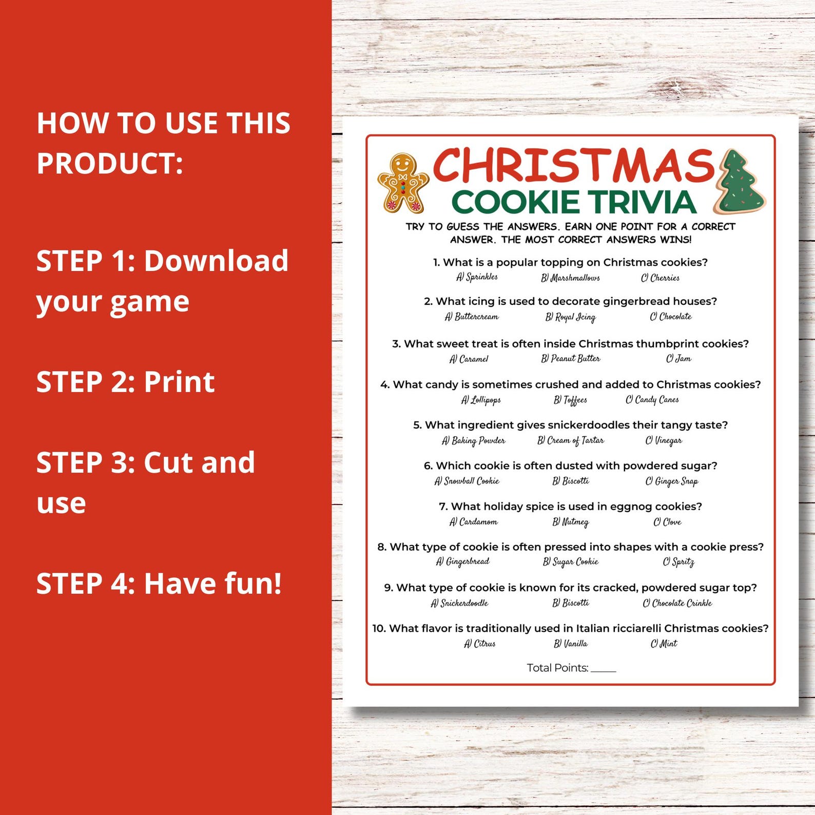 Christmas Cookie Trivia Game, Printable Cookie Game, Holiday Cookie ...