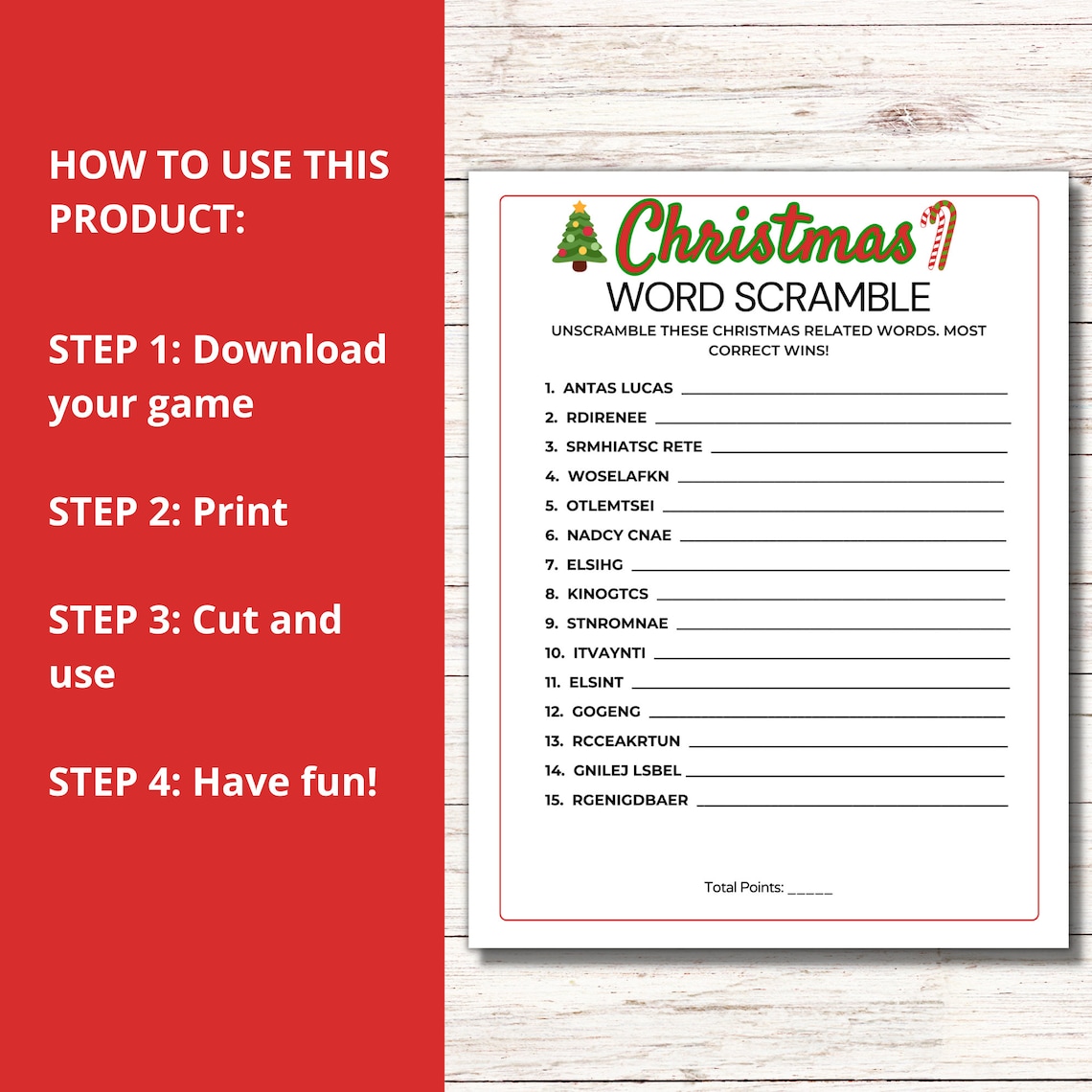 Christmas Word Scramble Game, Printable Christmas Games, Fun Christmas ...