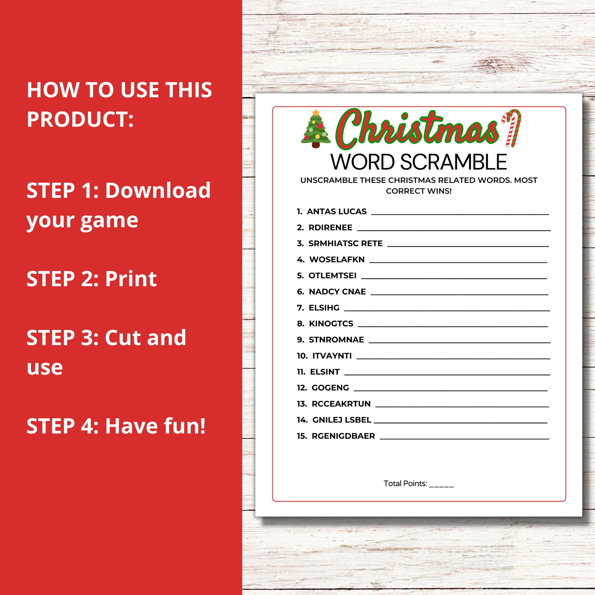 Christmas Word Scramble Game, Printable Christmas Games, Fun Christmas ...