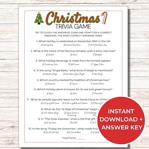 Christmas Trivia Game, Printable Christmas Games, Fun Christmas ...