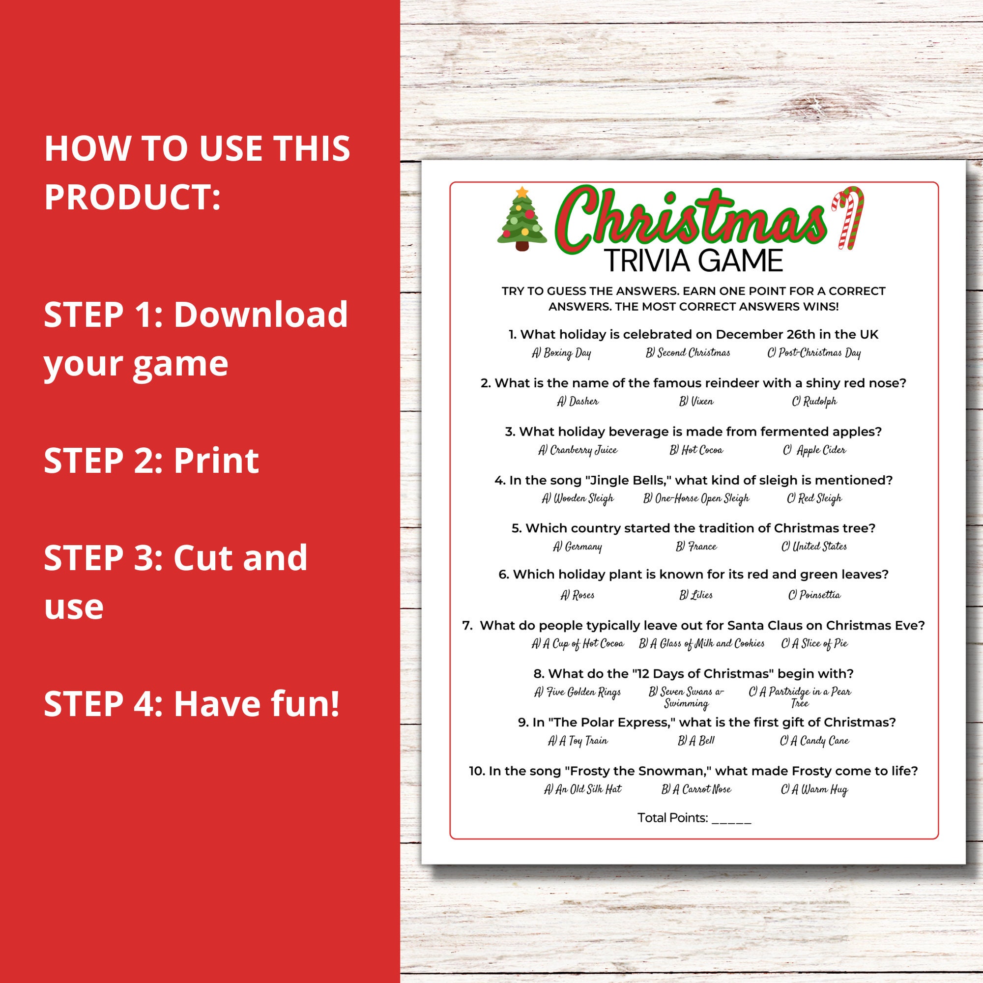Christmas Trivia Game, Printable Christmas Games, Fun Christmas ...
