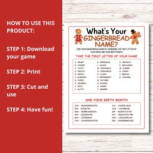 What's Your Gingerbread Name Game, Printable Gingerbread Name Generator ...