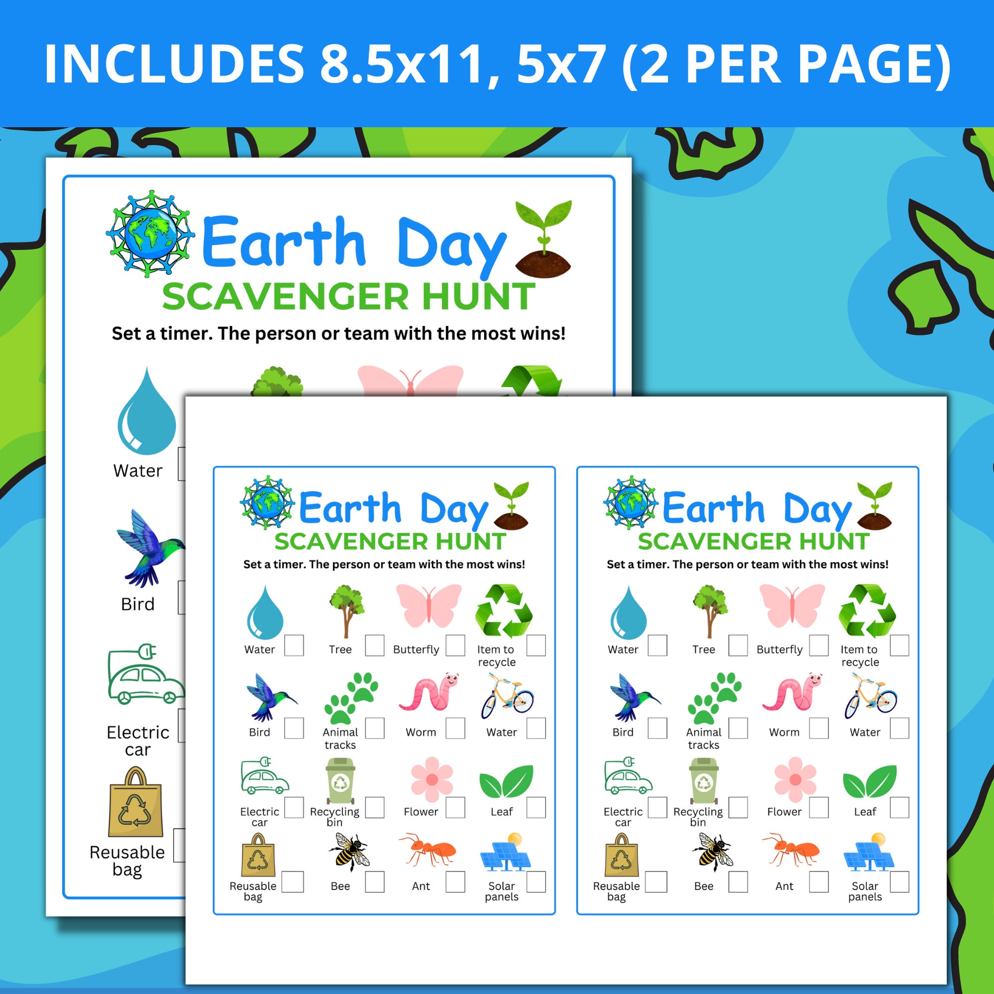 Earth Day Scavenger Hunt Game for Kids, Printable Earth Day Games, Fun ...
