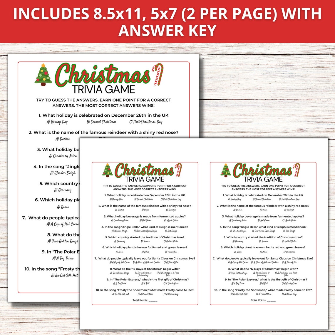 Christmas Trivia Game, Printable Christmas Games, Fun Christmas ...