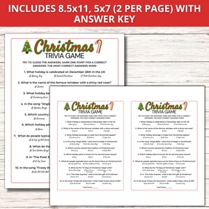Christmas Trivia Game, Printable Christmas Games, Fun Christmas ...