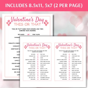 Would You Rather Valentine's Day Game, Printable Valentine This or That ...