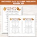 Potato Trivia Game, Printable Potato Game, Potato Quiz for Kids and ...