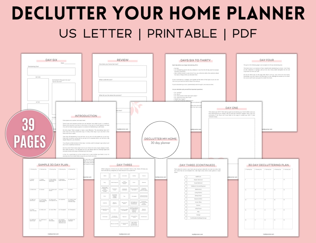 Declutter Planner, Declutter Checklist, Decluttering Guide, Declutter ...