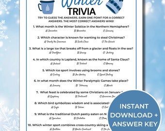 Winter Trivia Game, Winter Jeopardy, Winter Seniors Game, Winter School ...