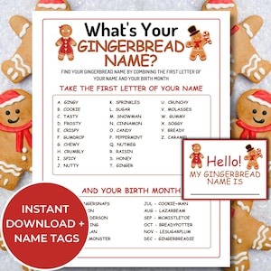What's Your Gingerbread Name Game, Printable Gingerbread Name Generator ...
