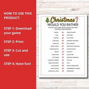 Christmas Would You Rather Game, Printable Christmas Games, Fun ...