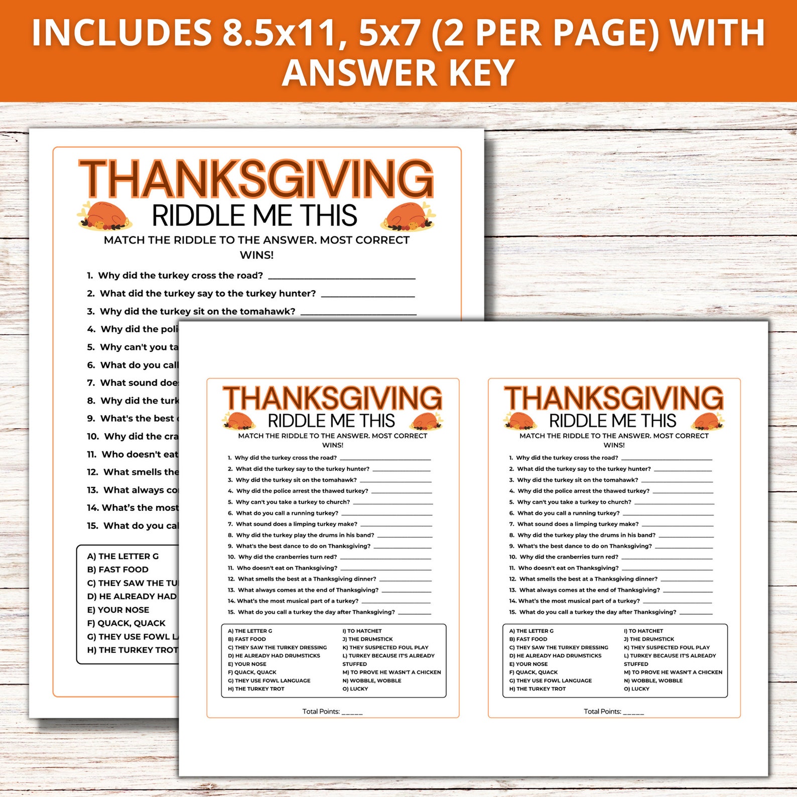 Thanksgiving Riddle Me This Game, Printable Thanksgiving Games for ...