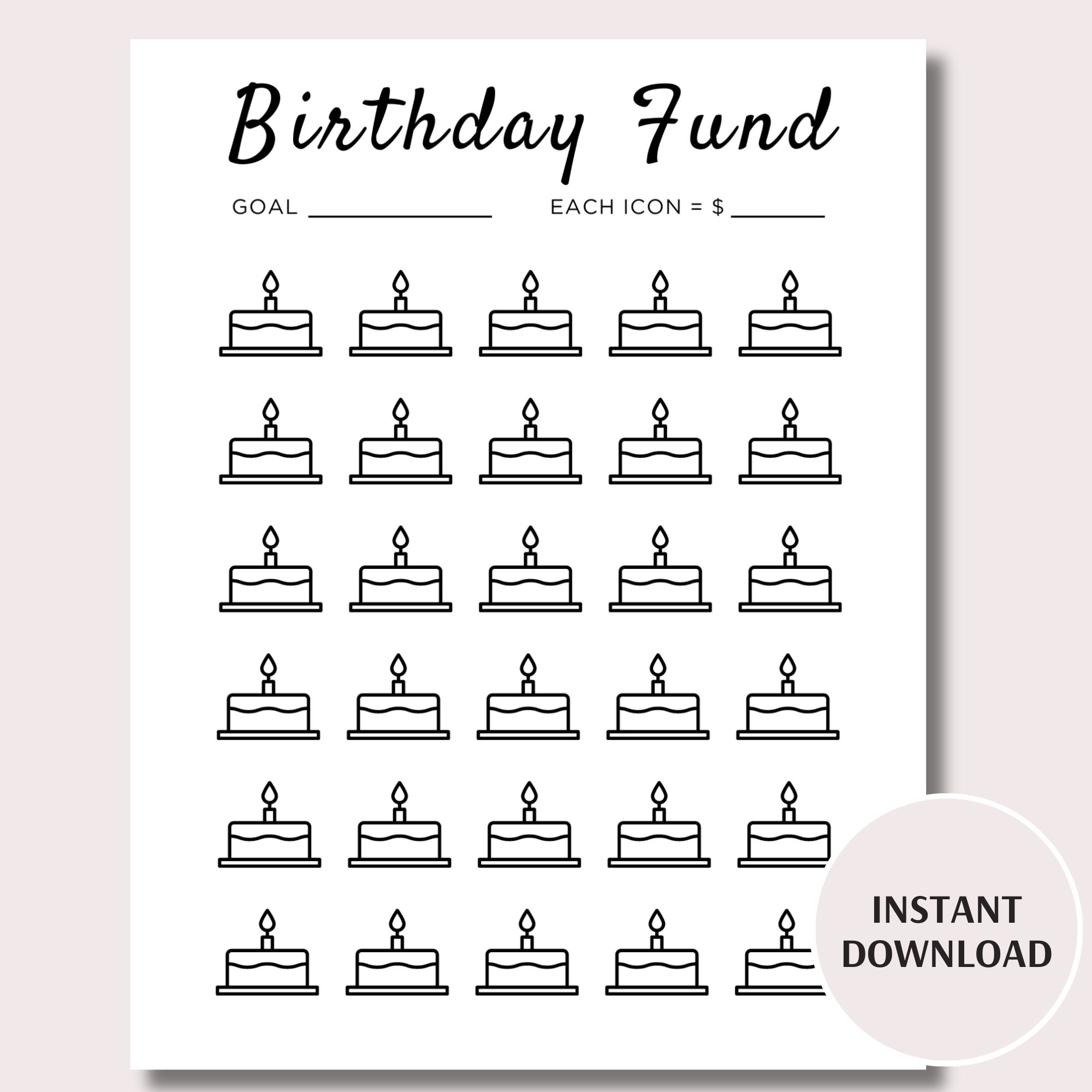 Birthday Savings Challenge, Printable Birthday Savings Tracker ...