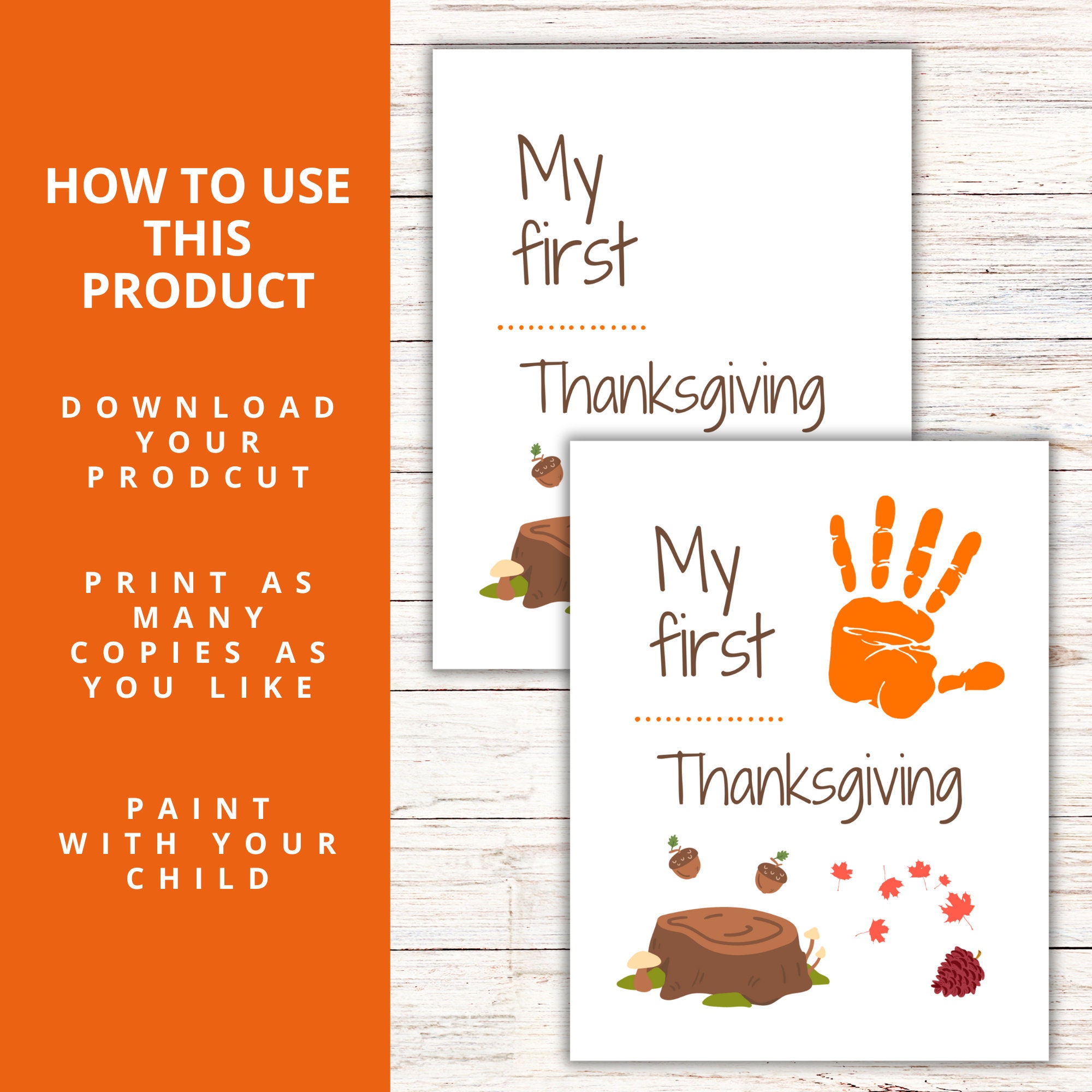My First Thanksgiving Handprint Art Baby Handprint Craft - Etsy