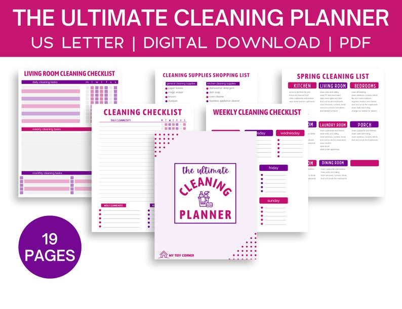 Cleaning Planner Printable, Cleaning Schedule, House Cleaning Planner ...