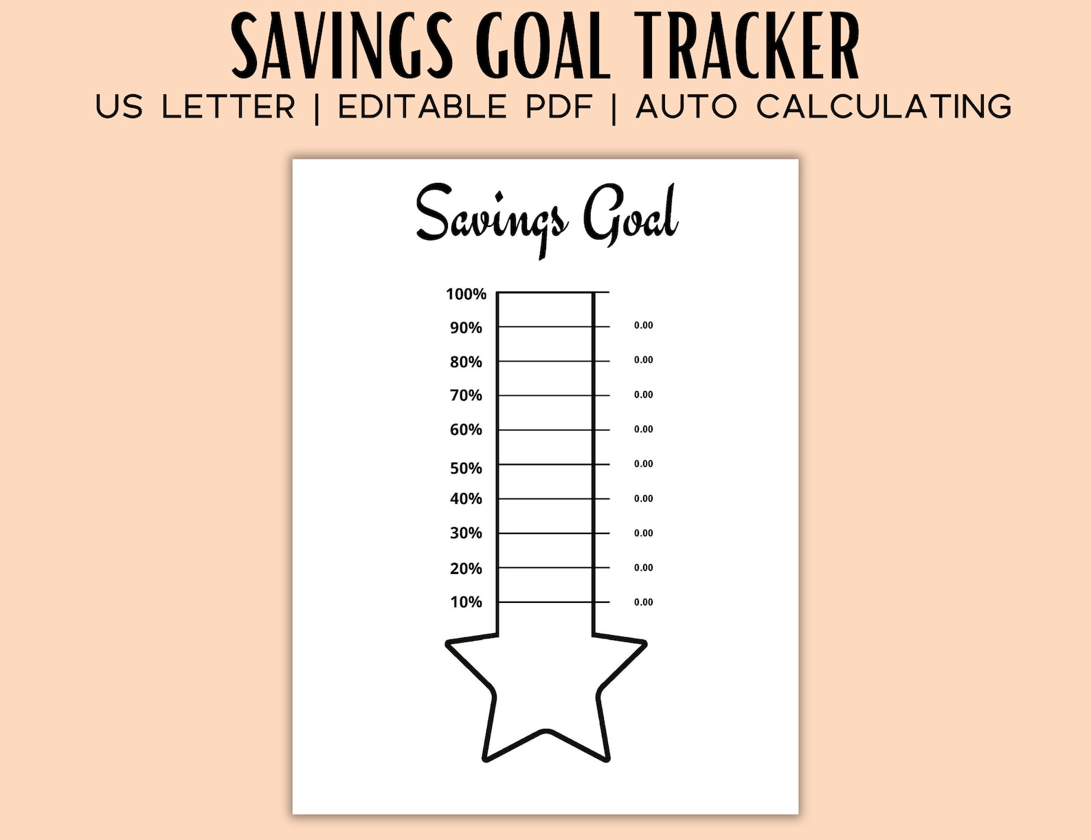 Savings Goal Tracker Printable, Fillable Savings Tracker, Money Saving ...