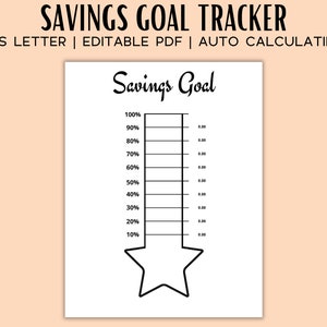 Savings Goal Tracker Printable, Fillable Savings Tracker, Money Saving ...