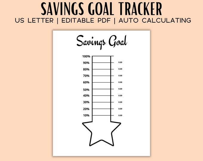 10K Savings Goal Tracker Printable Money Saving Log, 1 Year Savings ...