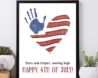 Handprint Art, Fourth of July Handprint Art, Kids Crafts, 4th of July ...