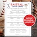 Baseball Trivia Game, Printable Baseball Team Party Games for Kids and ...