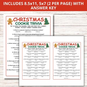 Christmas Cookie Trivia Game, Printable Cookie Game, Holiday Cookie ...