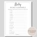 Baby Word Scramble Game, Printable Baby Word Puzzle, Neutral Baby ...