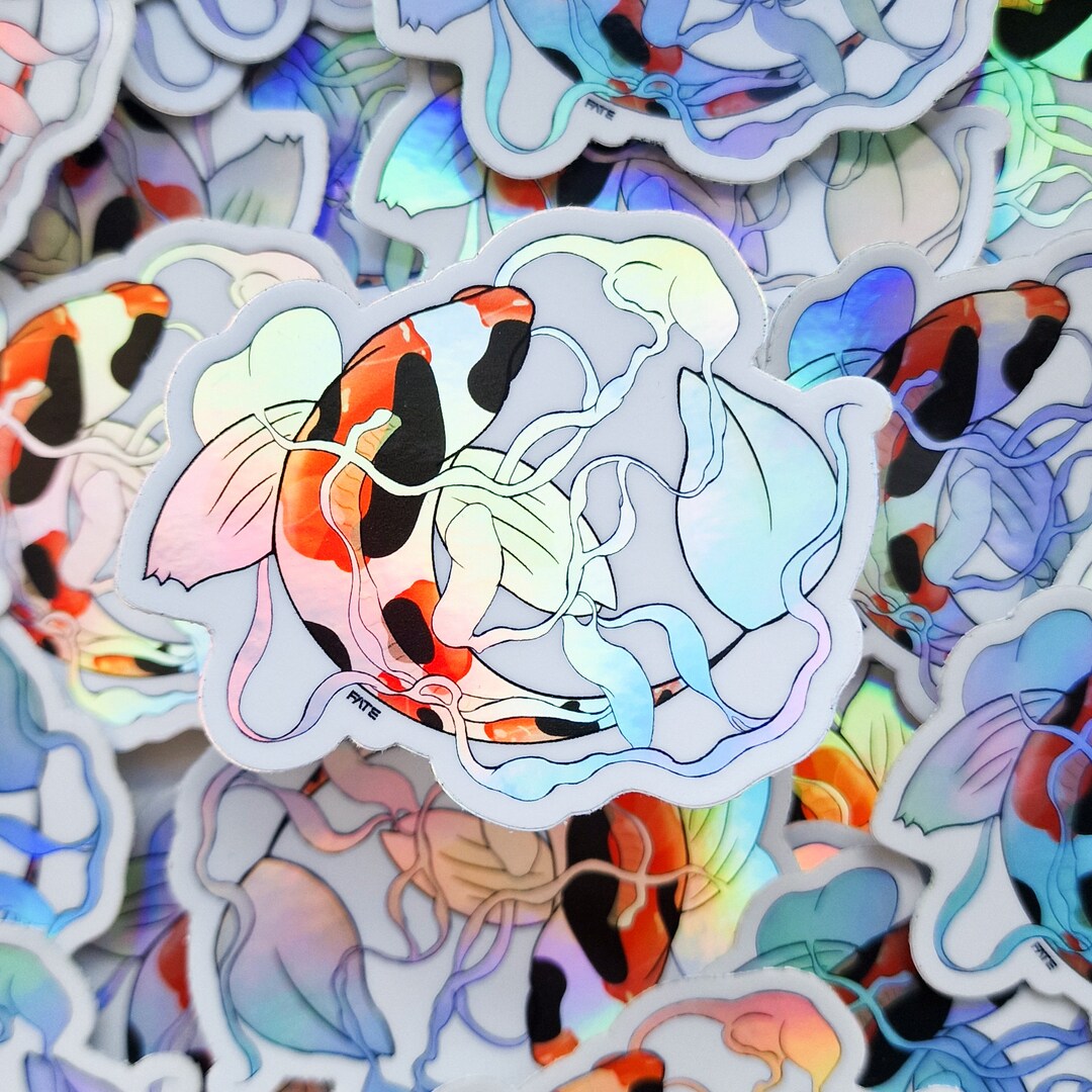 Holographic Koi Fish Vinyl Sticker - Etsy