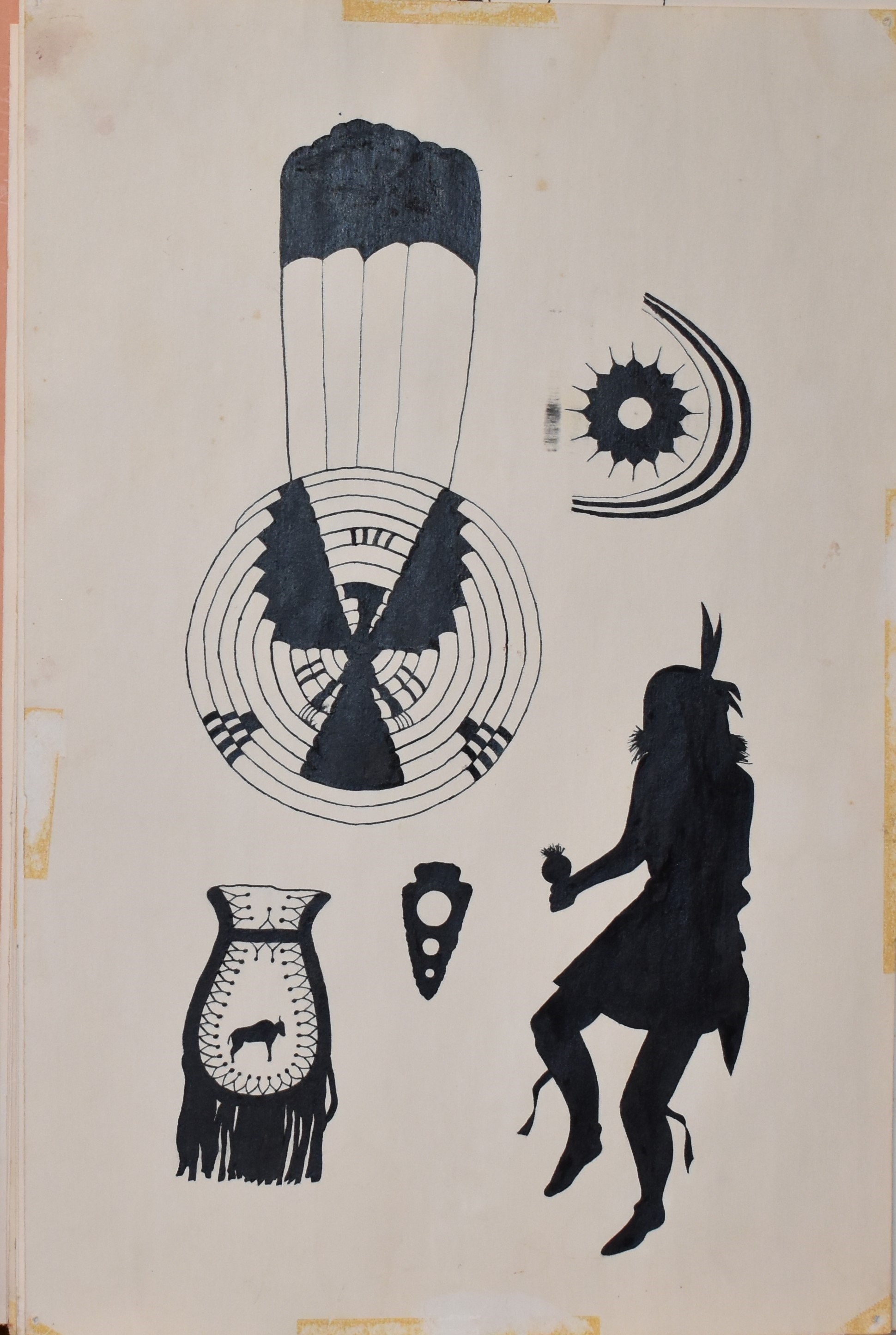 Nine Pen and Ink Drawings From Navajo Art Students From the Mid ...
