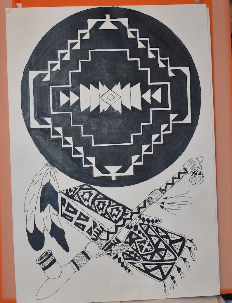 Nine Pen and Ink Drawings From Navajo Art Students From the Mid ...
