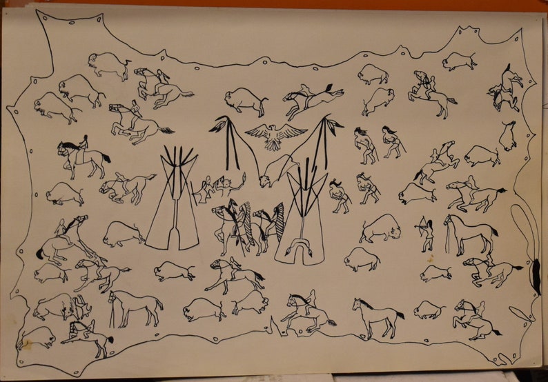 Nine Pen and Ink Drawings From Navajo Art Students From the Mid ...
