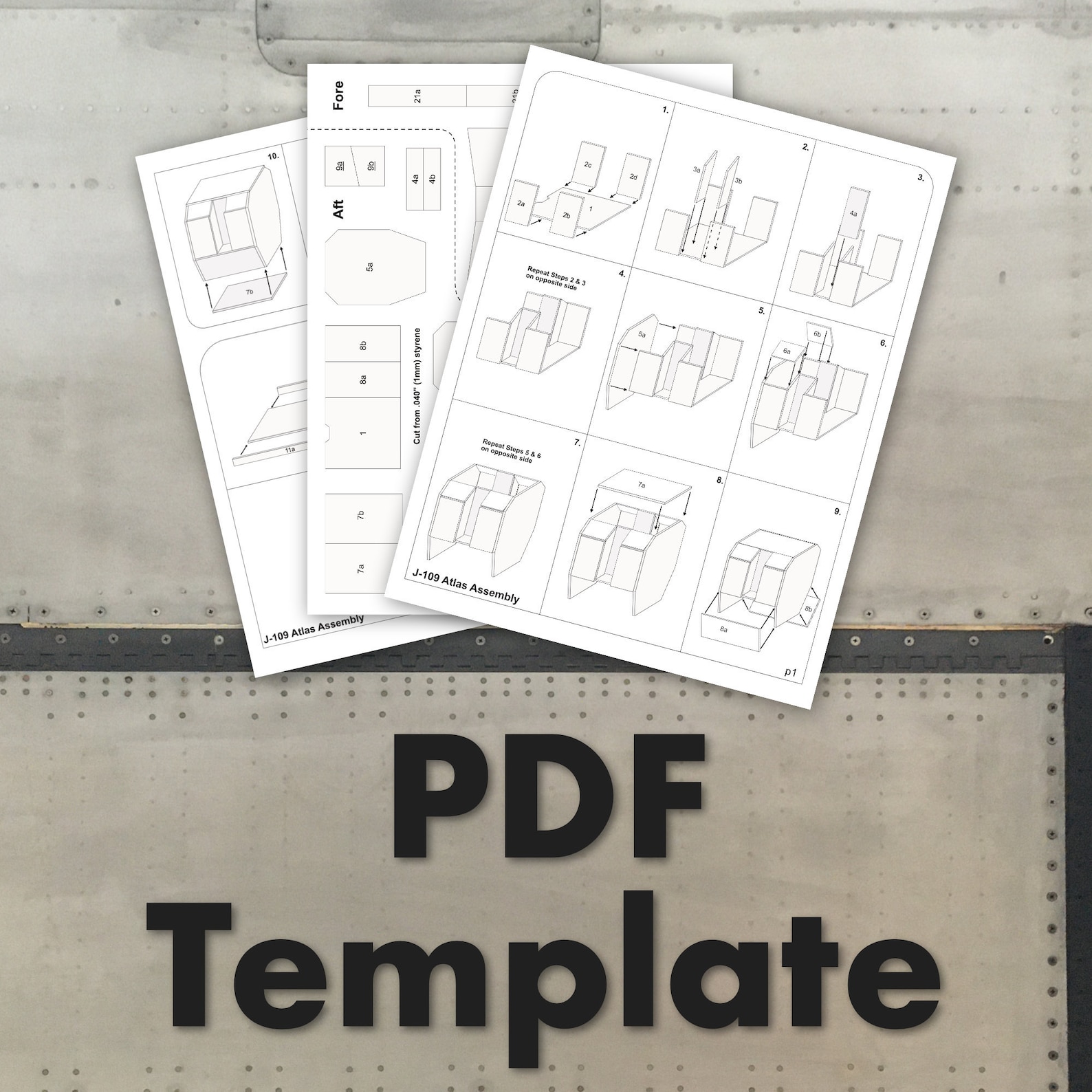 J-109 Atlas Template and Instructions - Etsy