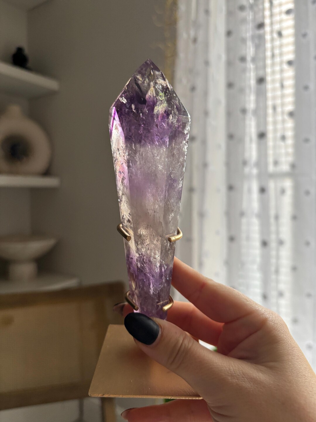 Phantom Amethyst Wand With Custom Stand | High Quality Purple Crystal ...