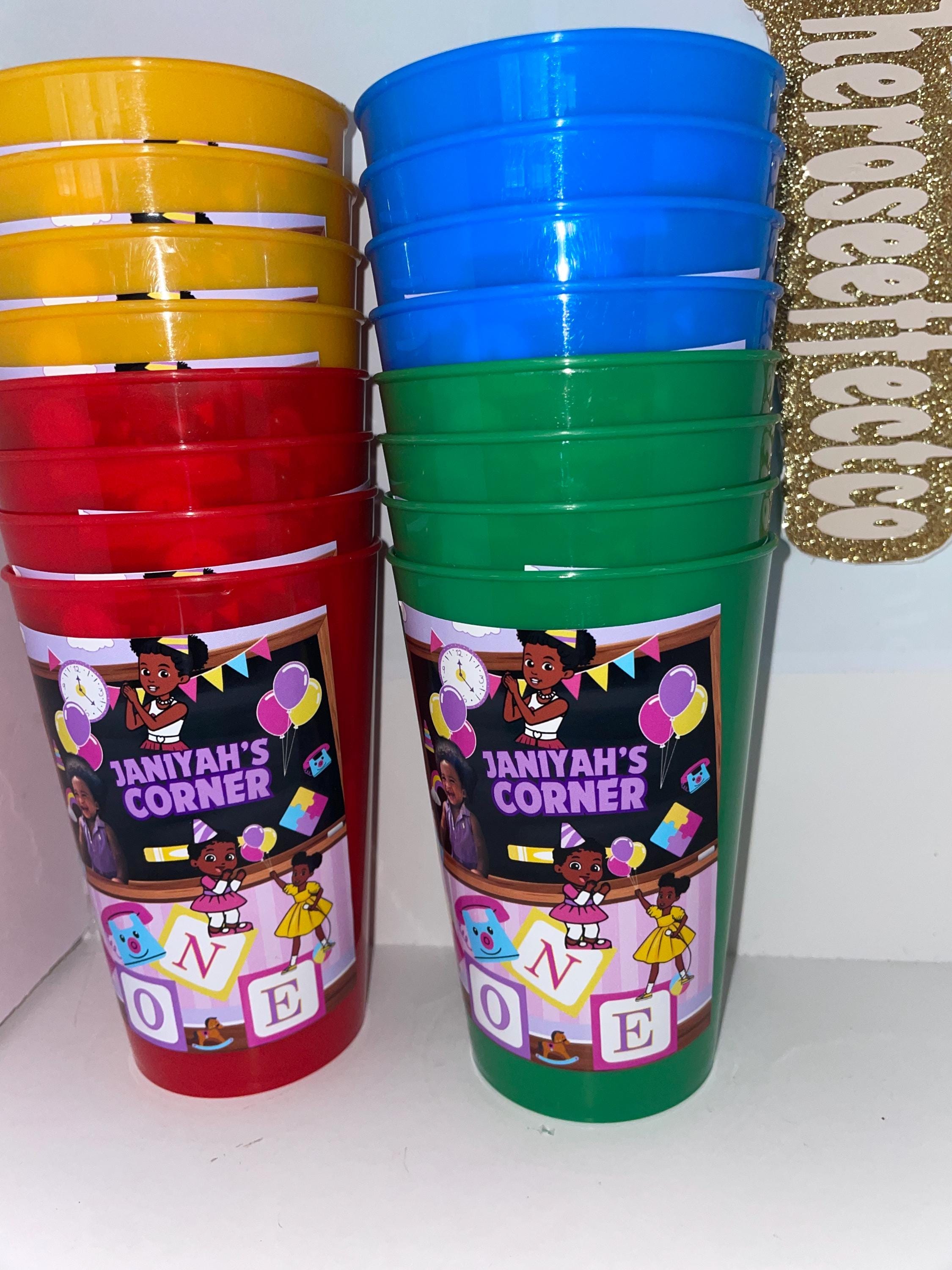 Custom Kid Party Cups With Lid & Straw, Any Theme - Etsy