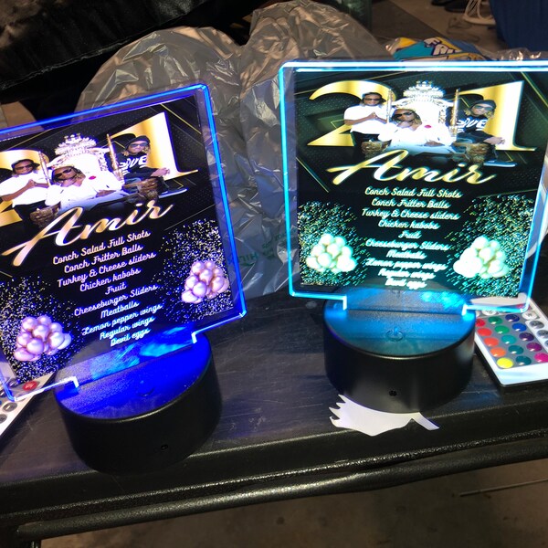 Led Light up Table Menu - Etsy