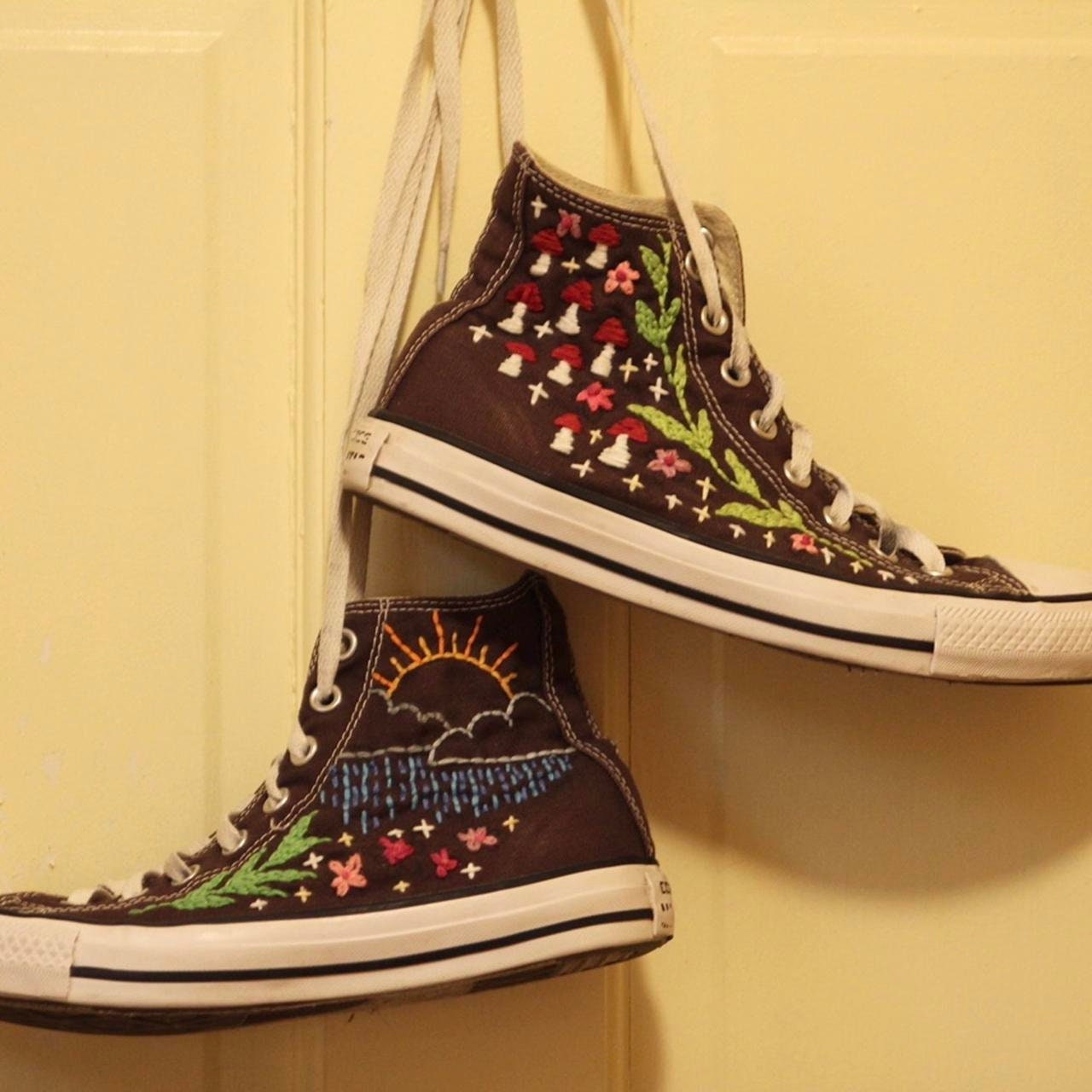 Custom Embroidered Converse - Nature Cottagecore Handmade Spooky ...