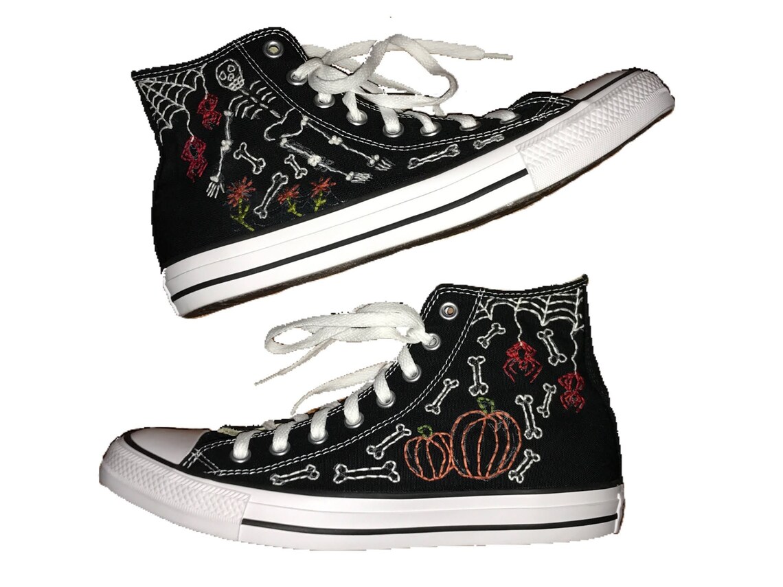 Custom Embroidered Converse - Nature Cottagecore Handmade Spooky ...