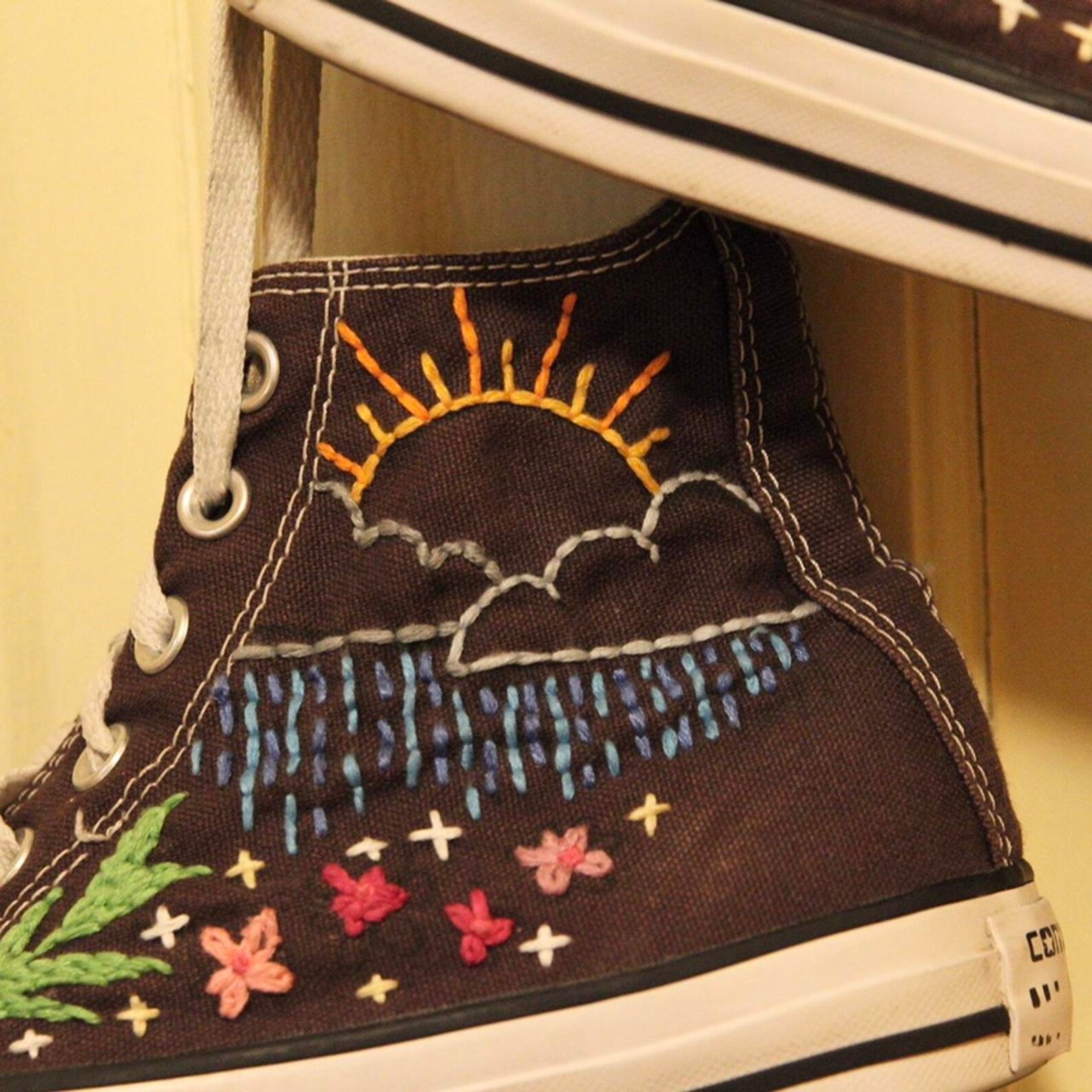 Custom Embroidered Converse - Nature Cottagecore Handmade Spooky ...