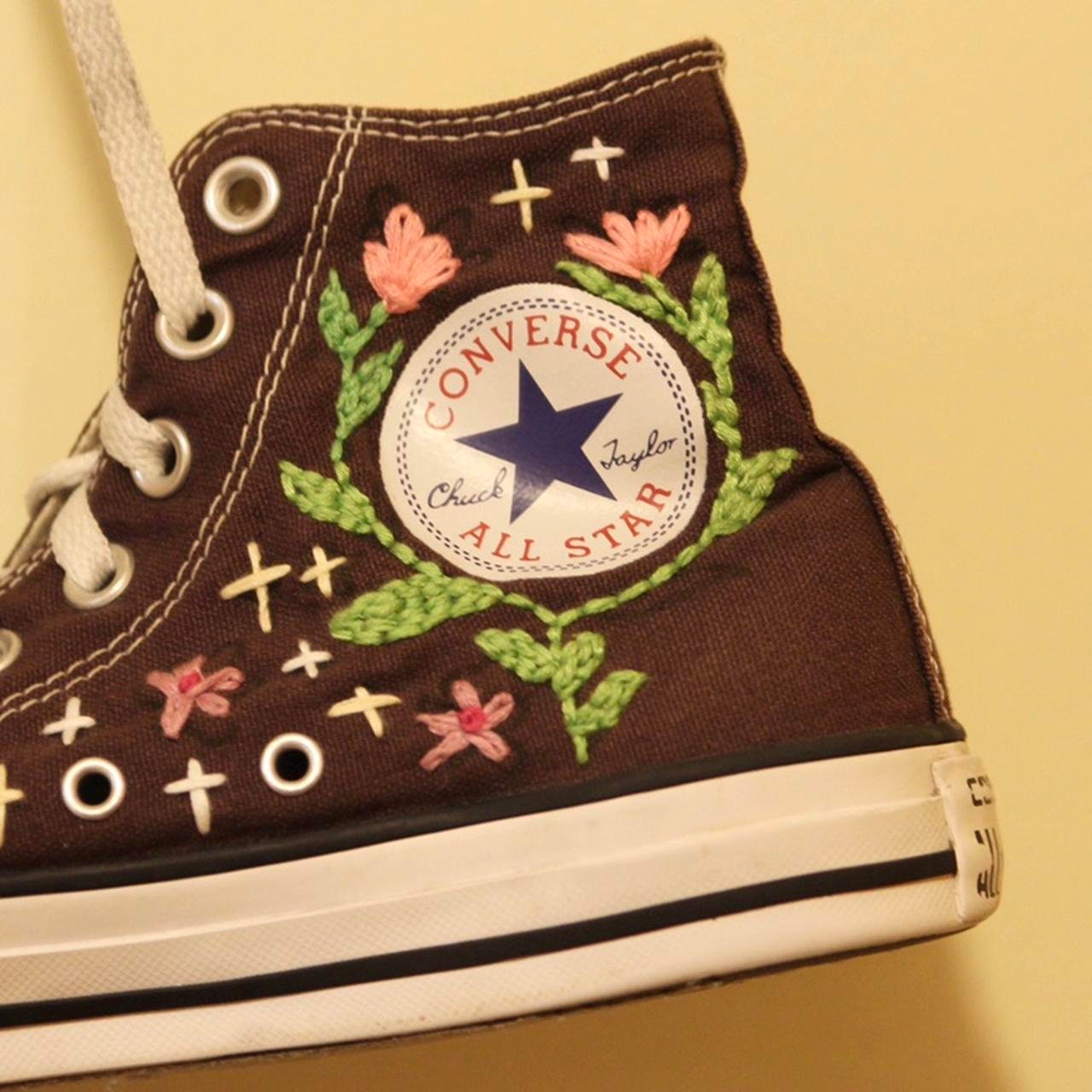 Custom Embroidered Converse - Nature Cottagecore Handmade Spooky ...