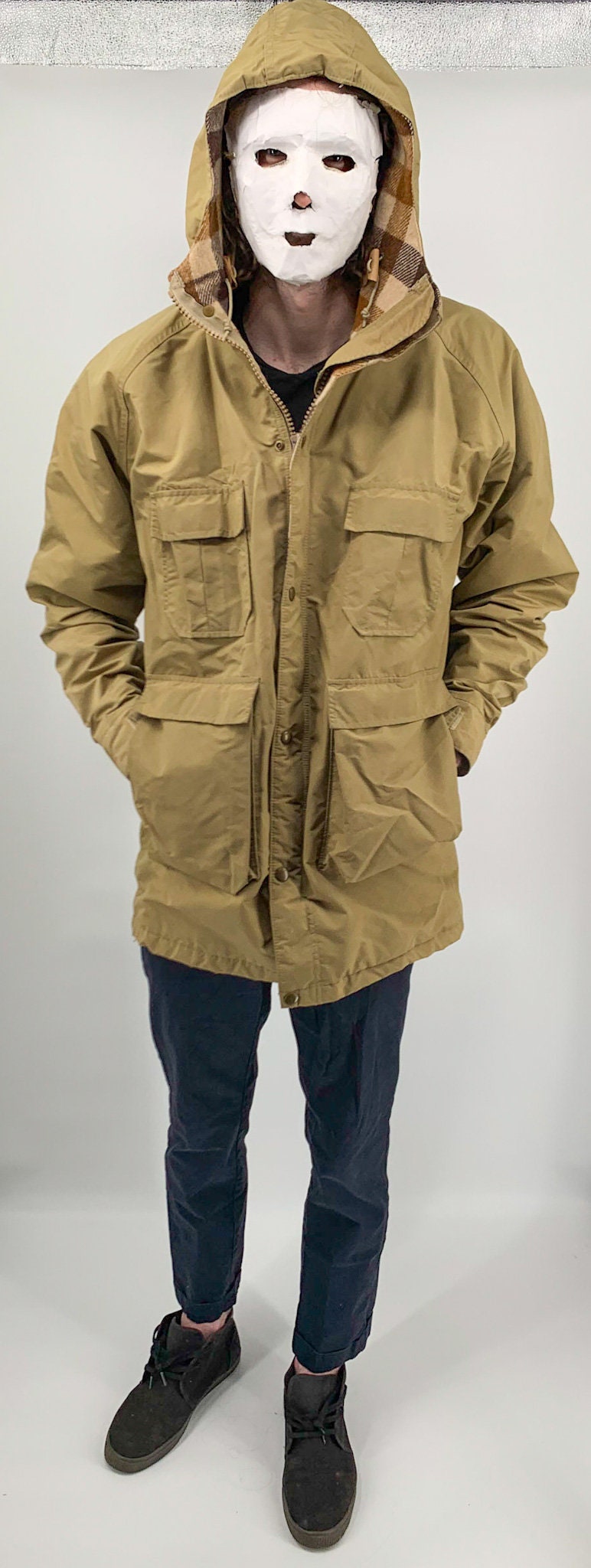 Vintage Woolrich Rain Jacket Beige With Brown Plaid Wool - Etsy