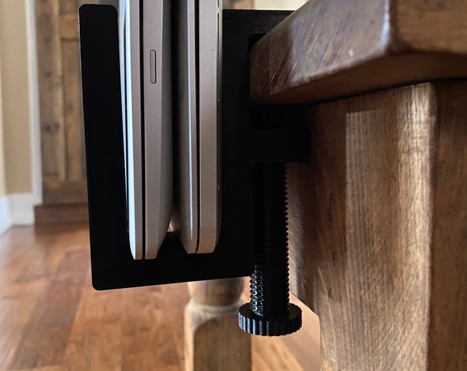 Vertical Dual Laptop Hanger,space Saving Accessory, Desk Mounted ...