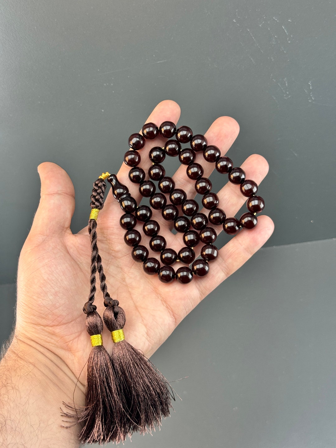Faturan Amber Rosary, Large Size 45 Beads, Muslim Rosary, Misbaha ...