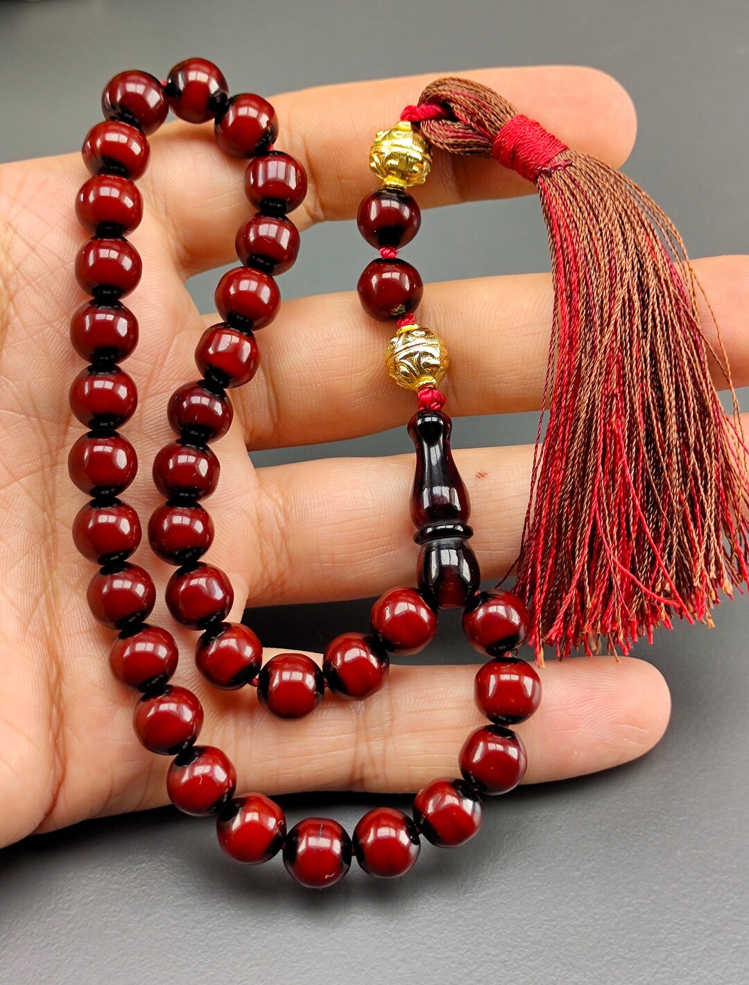 Faturan Amber Rosary, Bakelite Rosary, Muslim Rosary, Misbaha, Islamic ...