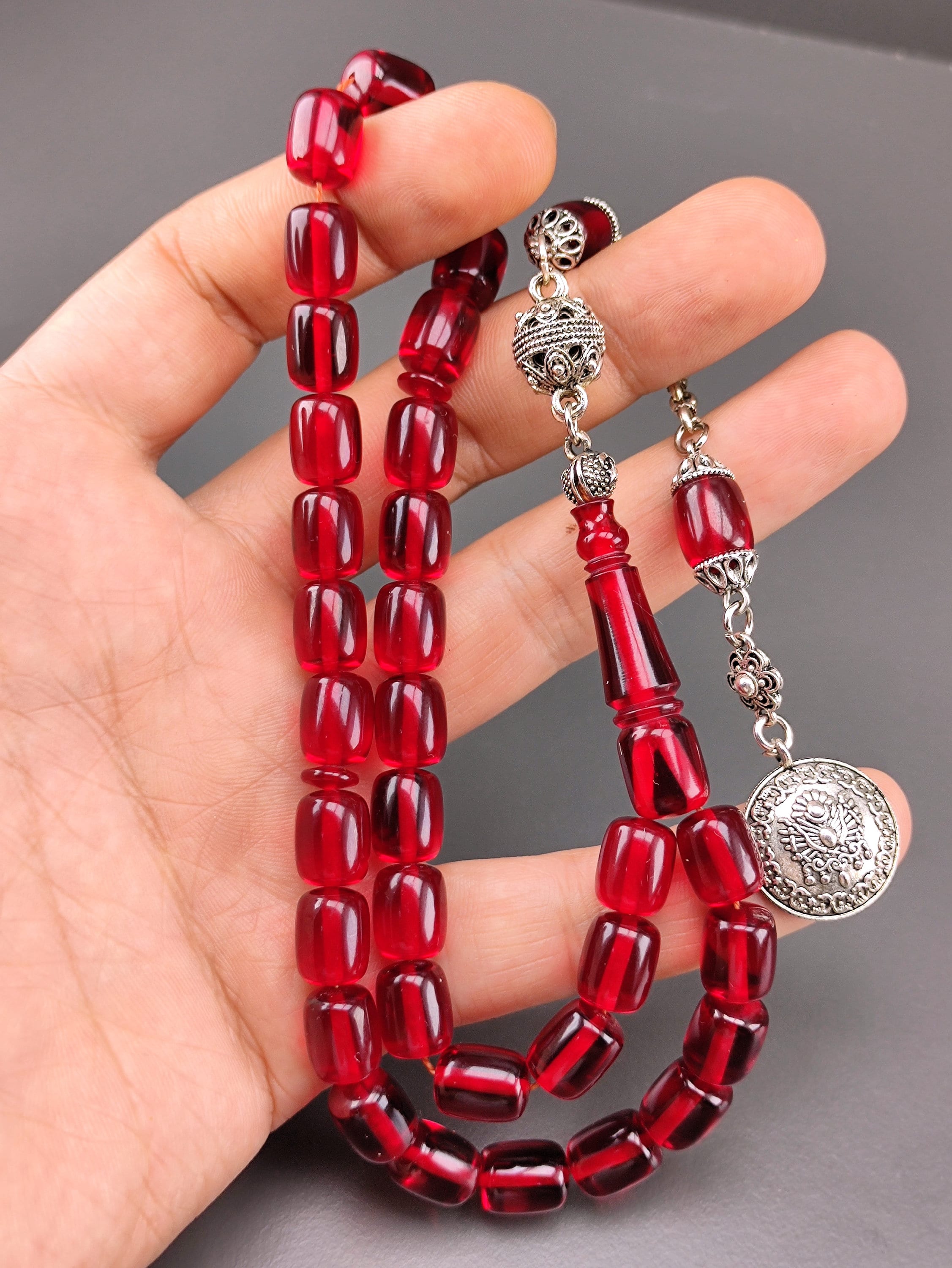 Faturan Amber Rosary, Bakelite Rosary, Muslim Rosary, Misbaha, Islamic ...