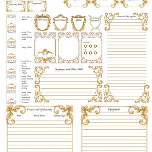 Role Playing Game Character Sheet - Etsy